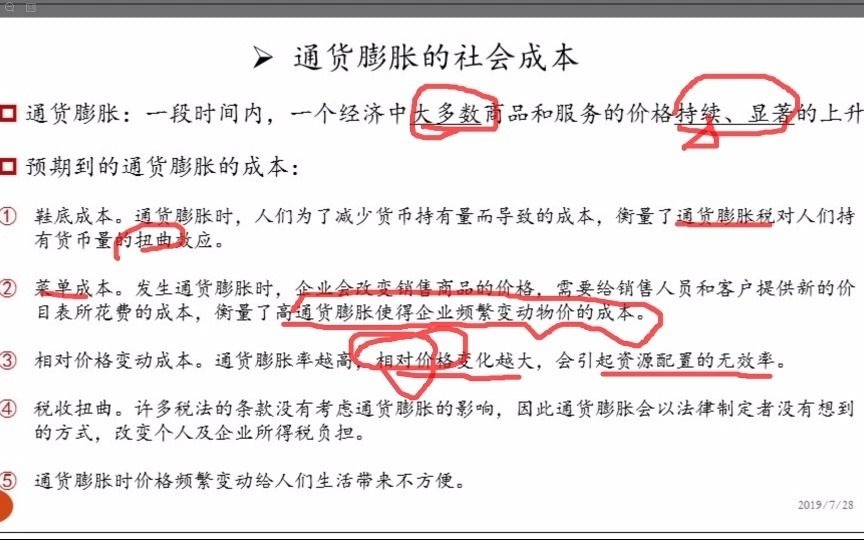 中国人民大学经济学考研通货膨胀的社会成本2知识点