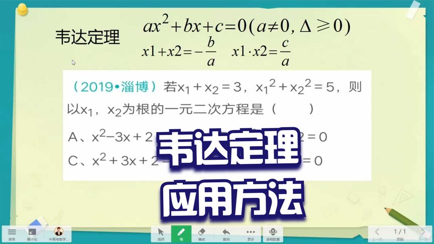 韦达定理在中考高考中的应用方法
