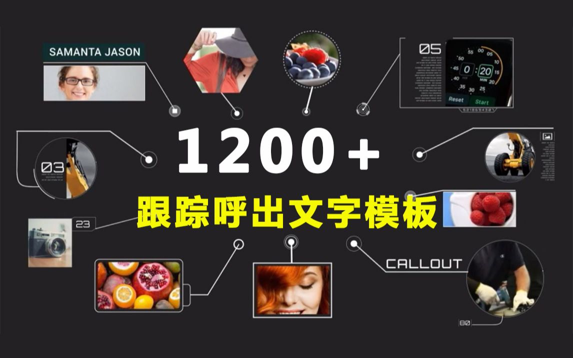 【AE】AE PR 文字素材1200+套 线条跟踪呼出文字动画合集