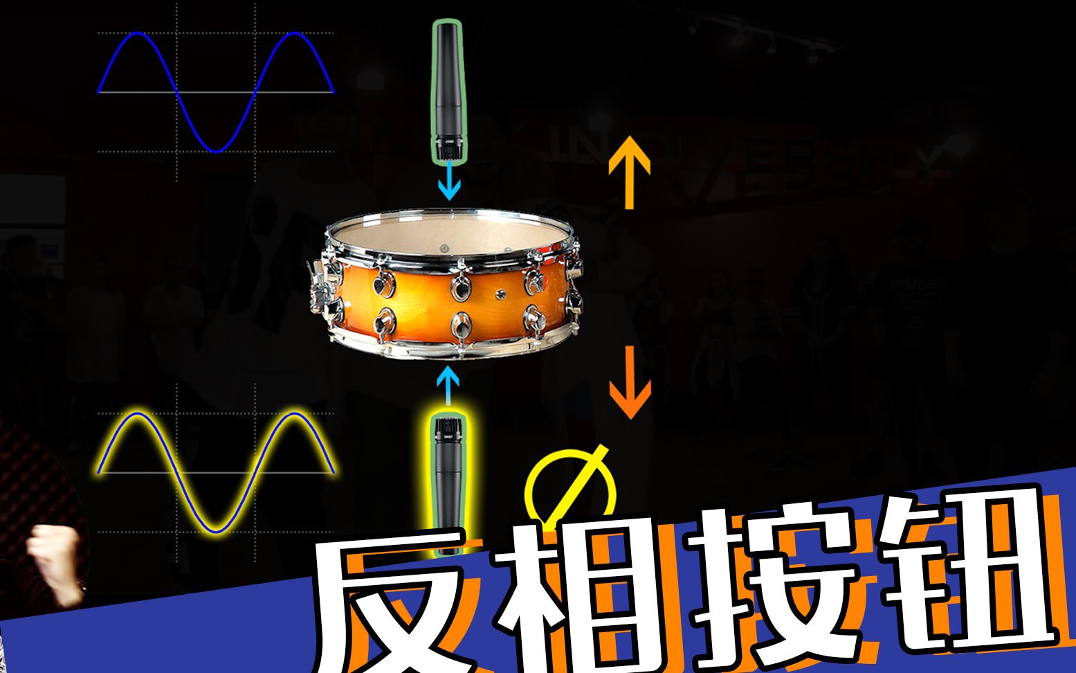 音响教学 调音台教学 反相按钮肿么用?相位 相位差 反相抵消