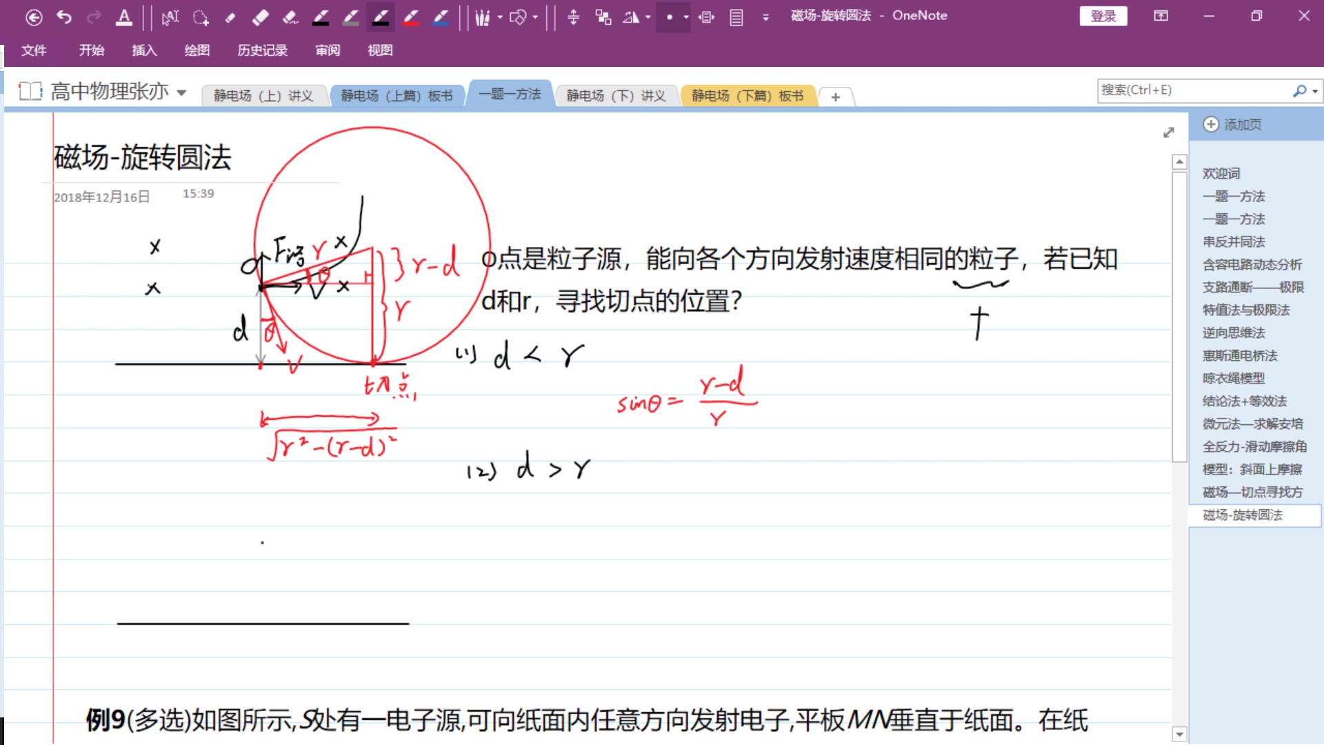 【2019高考物理满分之路】15.磁场-旋转圆法