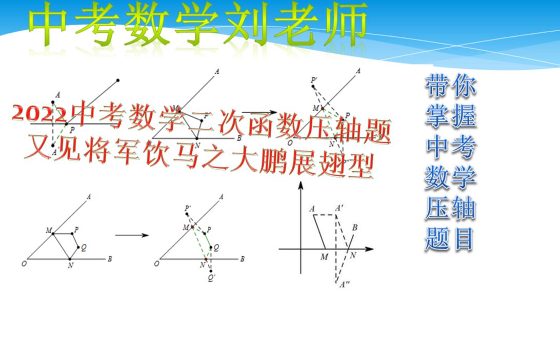 2022中考数学二次函数压轴题以及将军饮马变式经典模型讲解合集