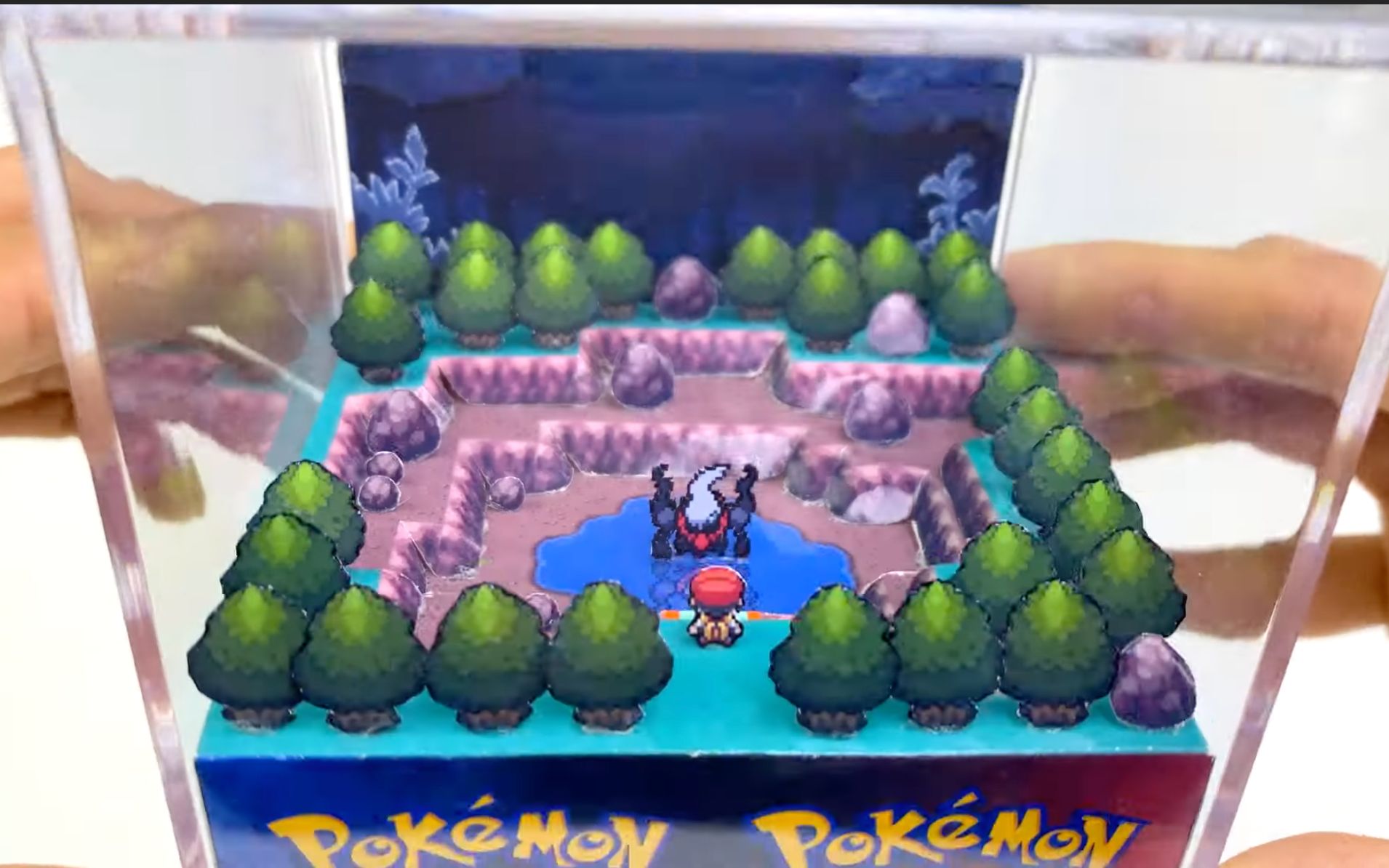 【宝可梦手工】口袋妖怪珍珠钻石新月岛捕获噩梦神游戏场景纸模