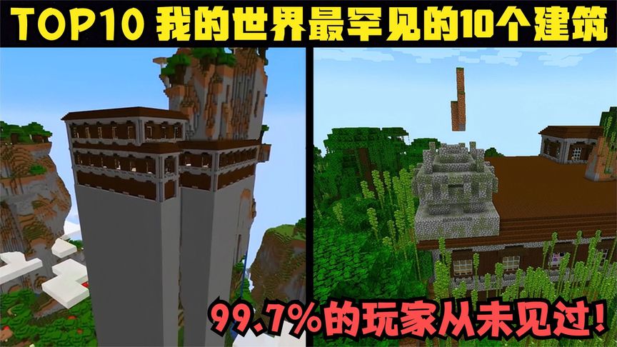 老玩家都没见过,我的世界最罕见的10个建筑!