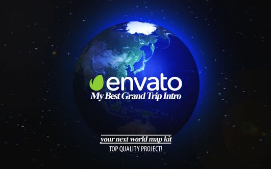 ...公司介绍视频环球游记片头模板地球线路标注效果的旅游节目开场视频