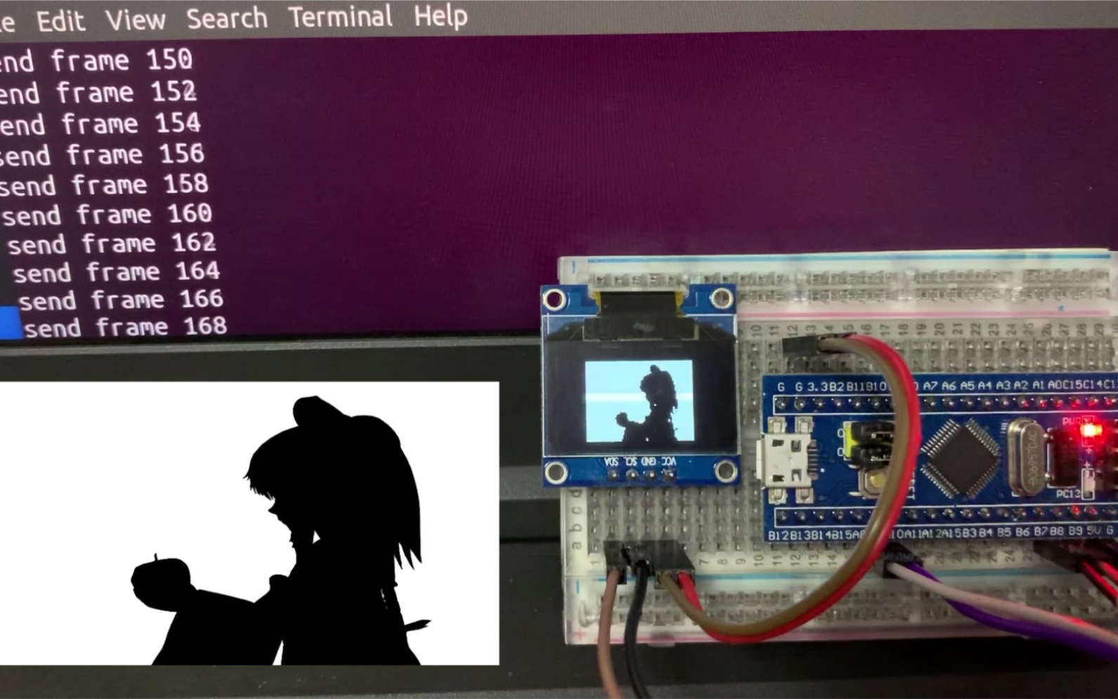 【自制展示】Ubuntu+STM32+OLED=Bad Apple !