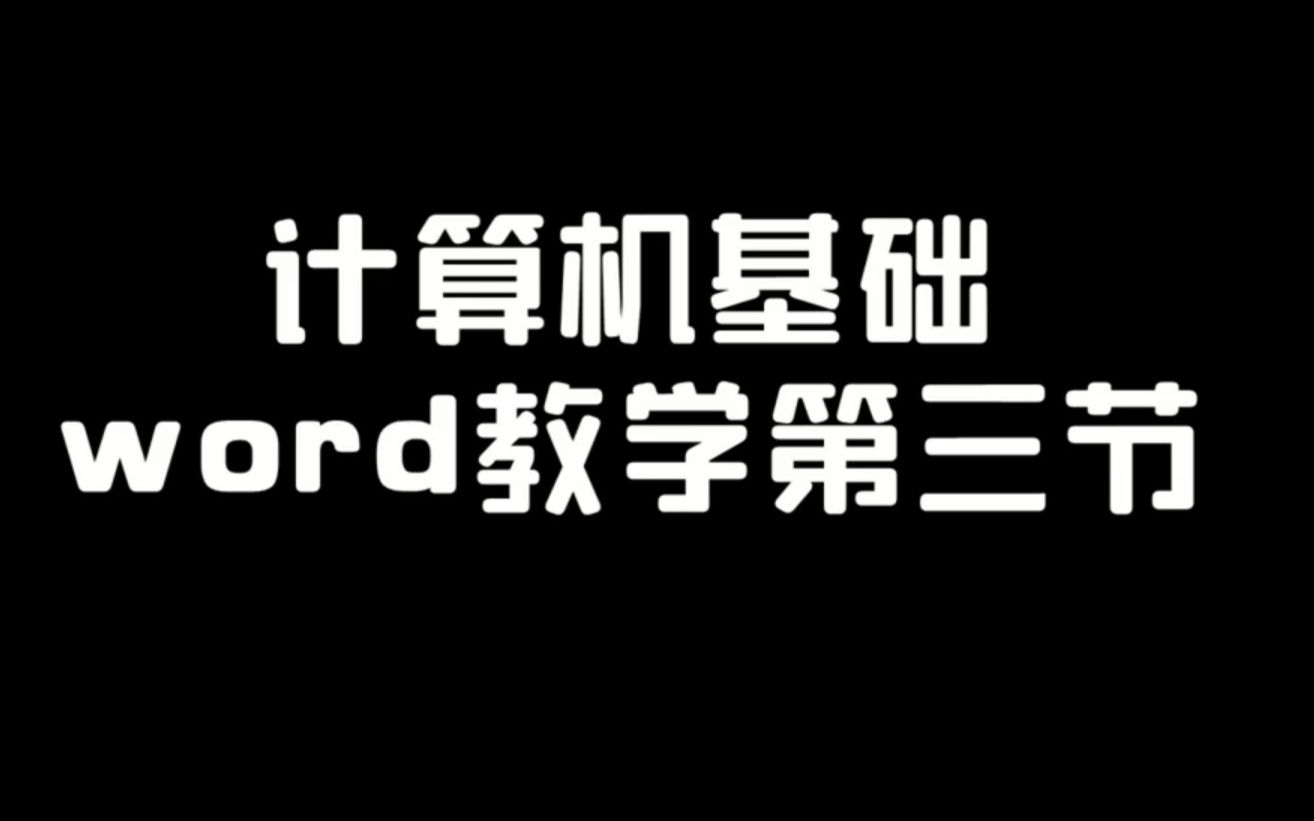 word教学第三节