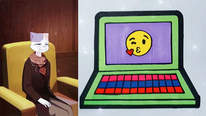 笔记本电脑简笔画,桌面表情包真好笑