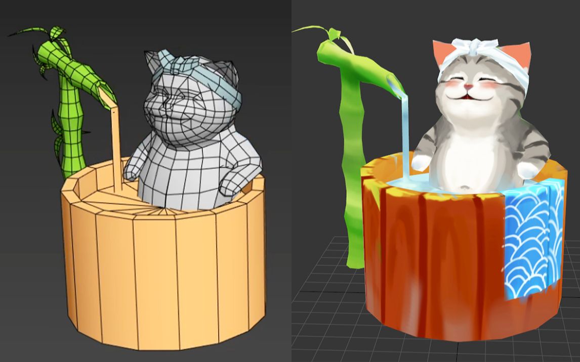 3Dmax/BodyPaint3D基础动物建模,贴图绘制全流程.从box教你到猫咪...