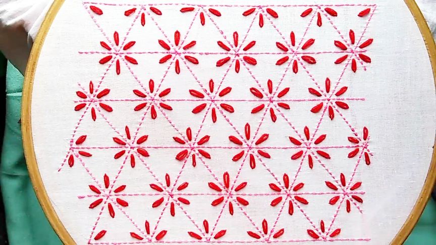 常见的针法刺绣,学会了简单的针法,绣字绣花都好看!