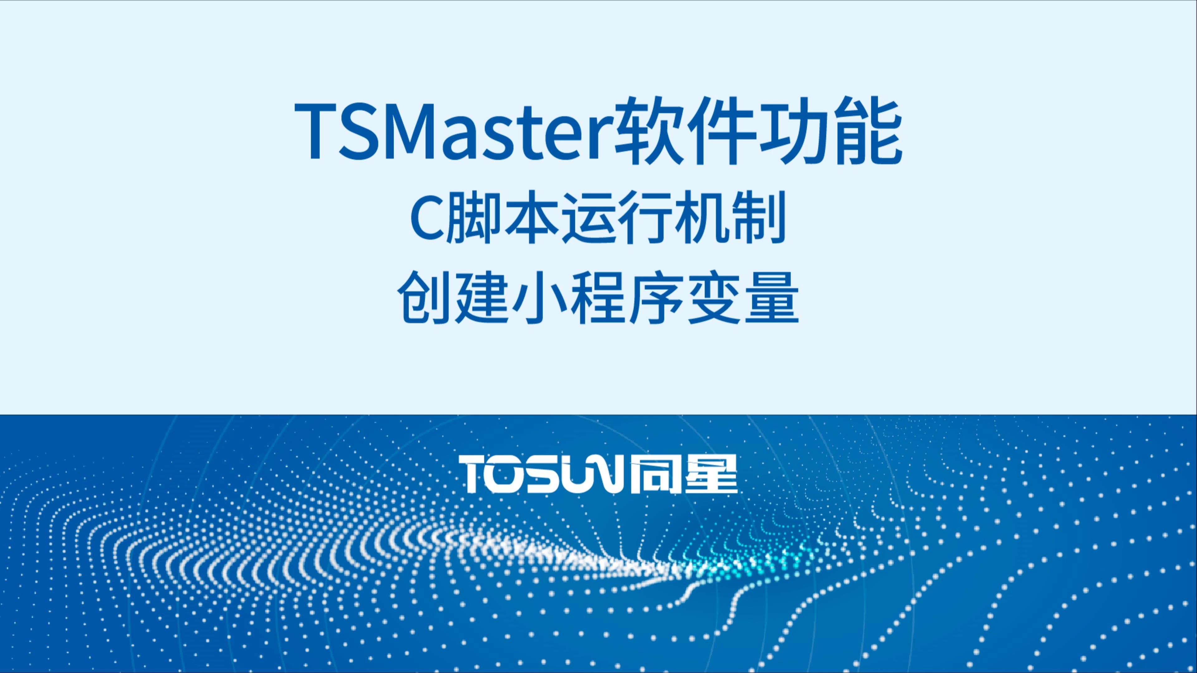 TSMaster软件功能——创建C脚本小程序变量