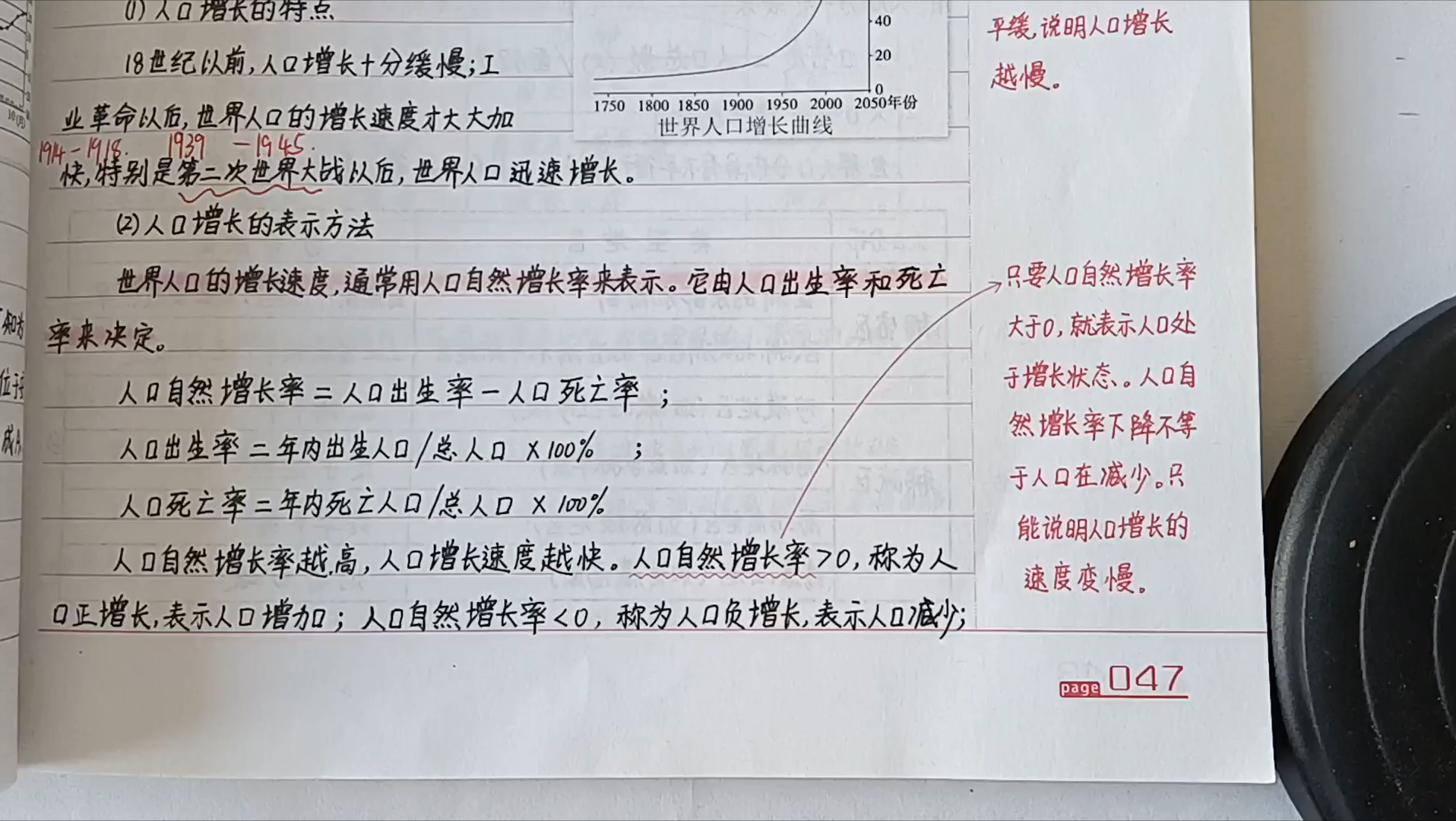 初中地理(七上)第四章,第一节:人口自然增长率的计算