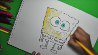 儿童简笔画:海绵宝宝,简单又有趣,学画画的好帮手