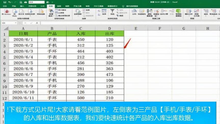 EXCEL分类汇总,合并计算求各物品出入库数据,轻松办公快速分析