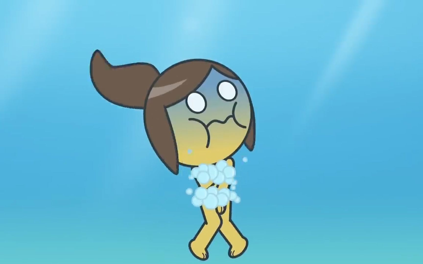 这也太出糗了,女孩游泳游到一半,泳衣都飘走了,搞笑动画