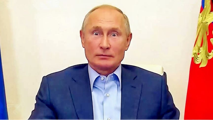 这眼神绝了!实拍:俄总统普京直播中做出超罕见“表情包”!