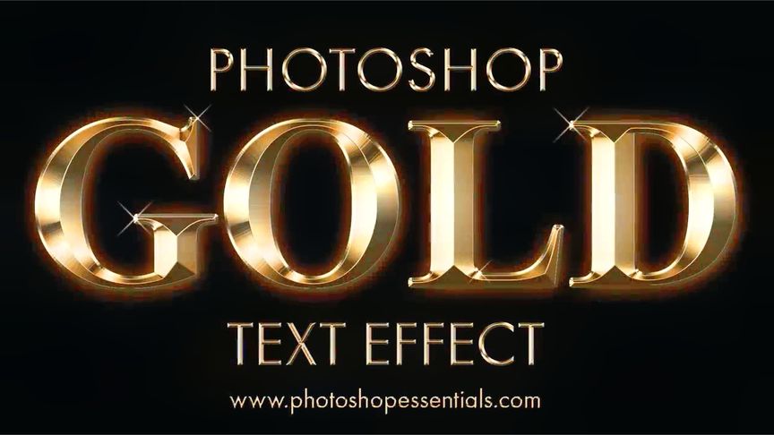 金属质感立体字电影片头质感Photoshop Gold Text Effect