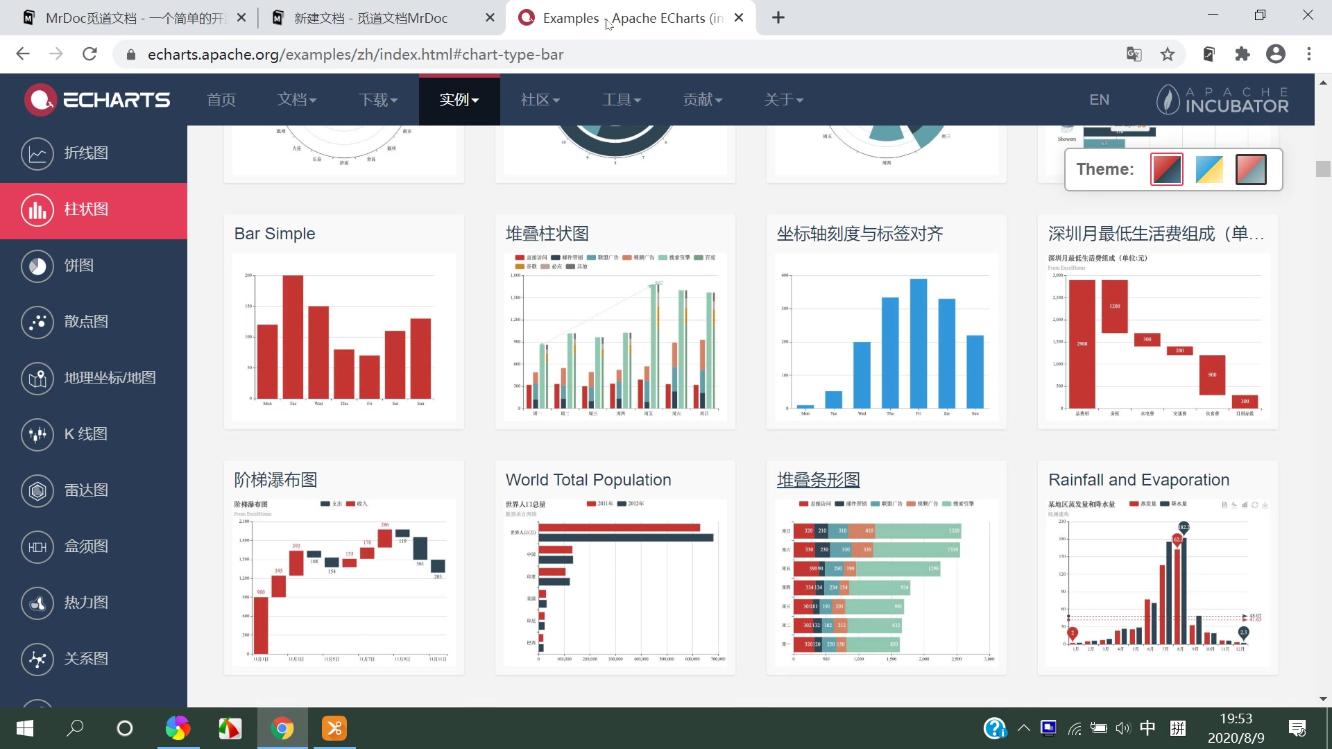 在markdown中创建echarts可视化图表