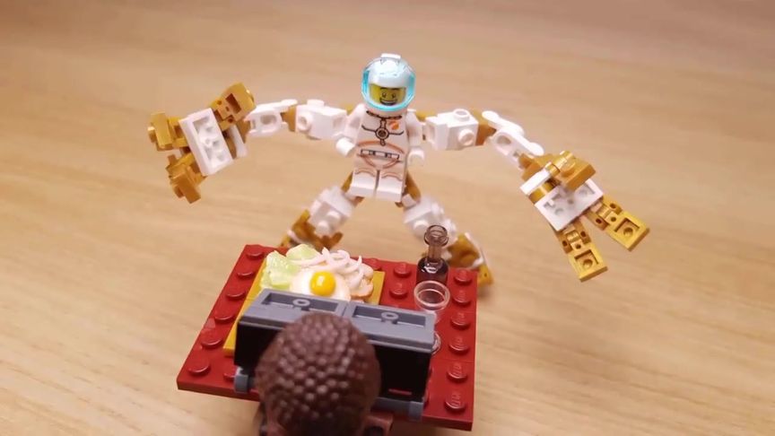 日本玩家用乐高积木制作的逐帧迷你机器人战斗动画片,含拼搭过程