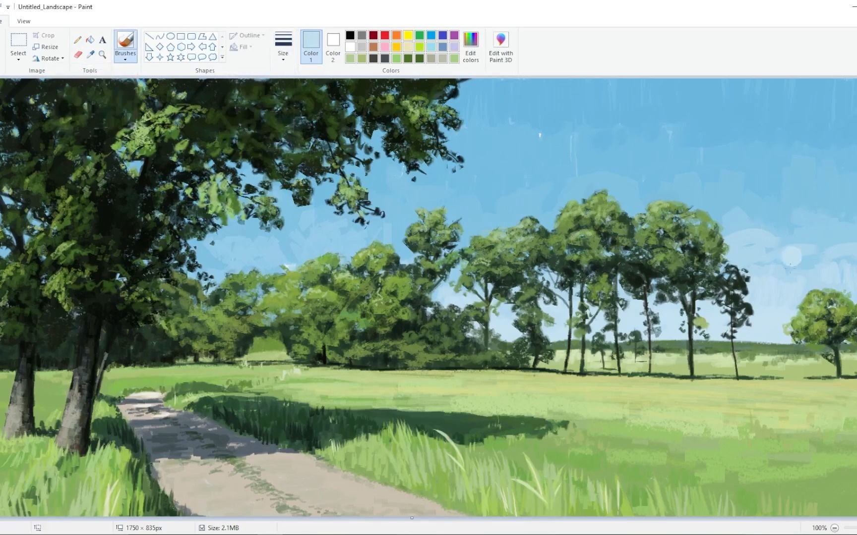 【转载】用windows画图工具画出令人惊叹的风景画