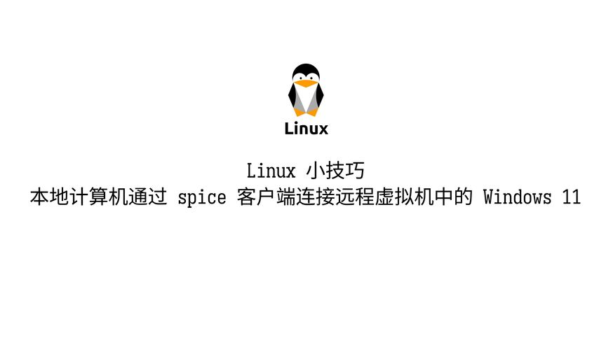 Linux 小技巧——本地 Spice 客户端连接远程虚拟的 Windows 11