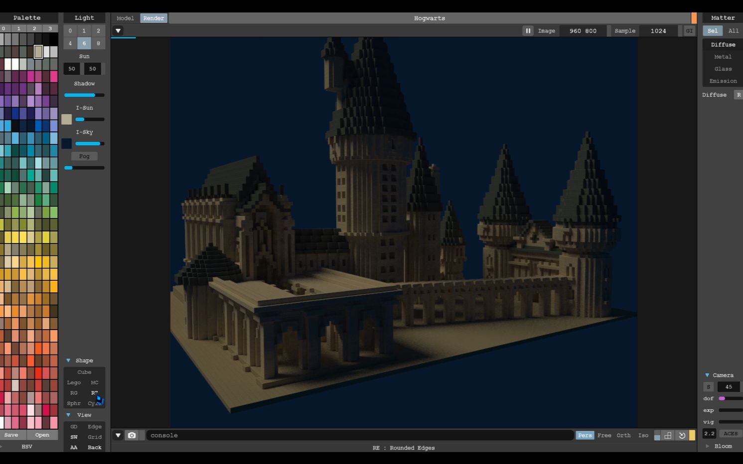 MagicaVoxel我的世界风格建筑/霍格沃兹城堡