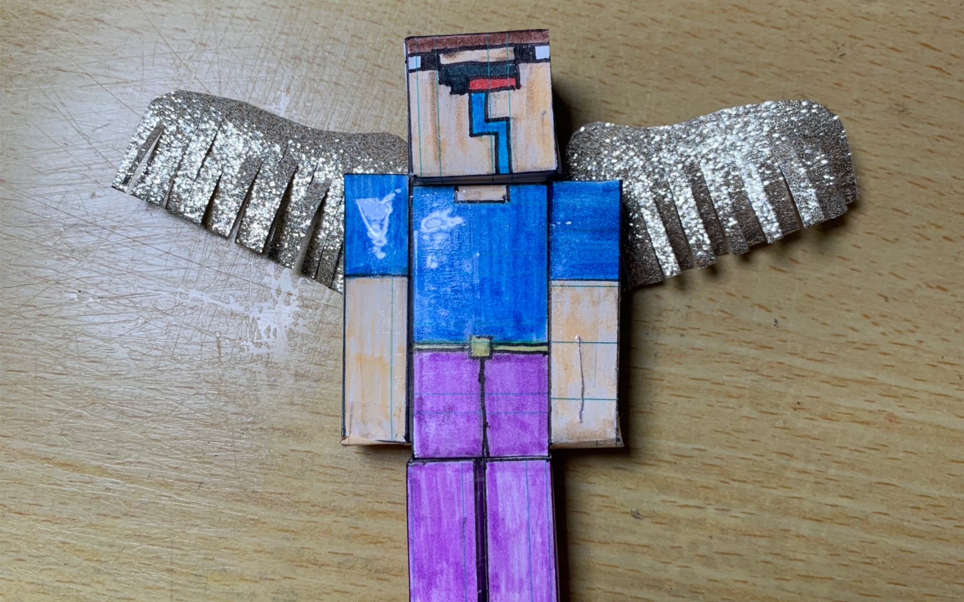 我用纸做了一个立体我的世界菜鸟!