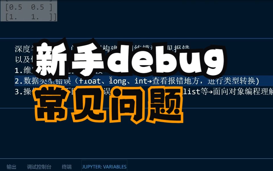 【pytorch】新手调试debug常见问题、新手编程常犯错误汇总