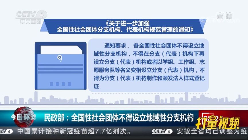 民政部:全国性社会团体不得设立地域性分支机构|今日环球
