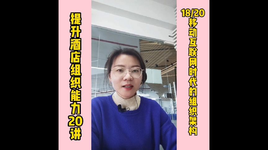 18/20 移动互联网时代的组织架构《提升酒店组织能力20讲》