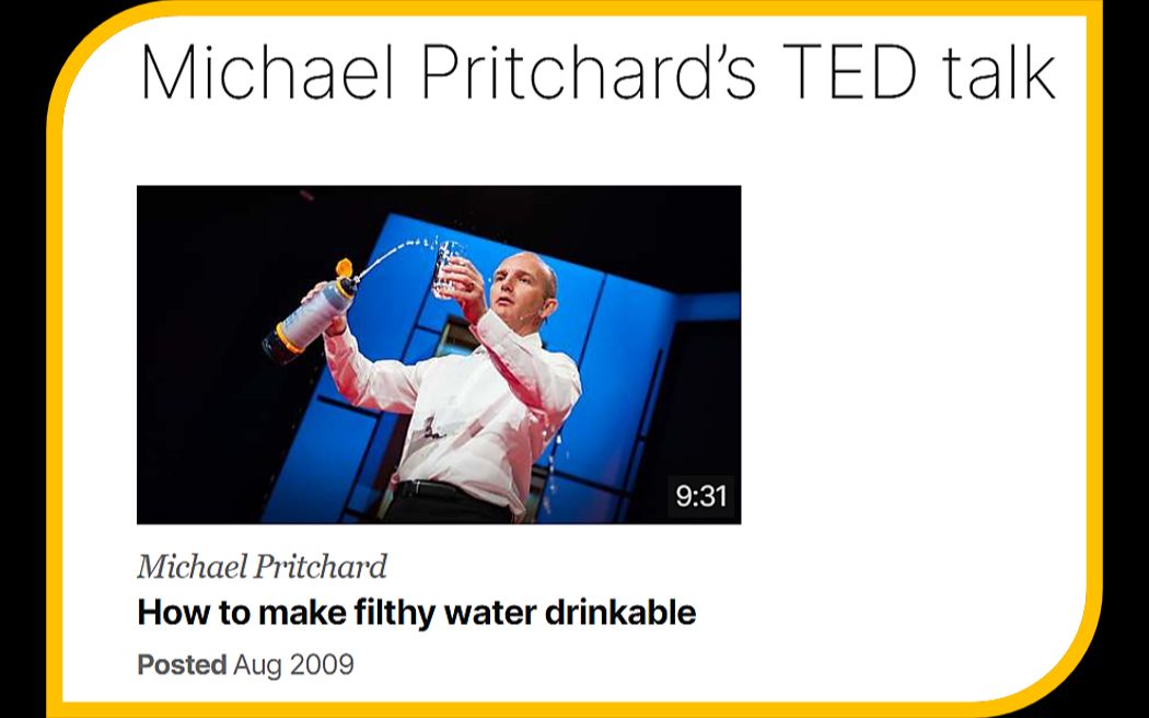 【绒易英语|TED】How to make filthy water drinkable