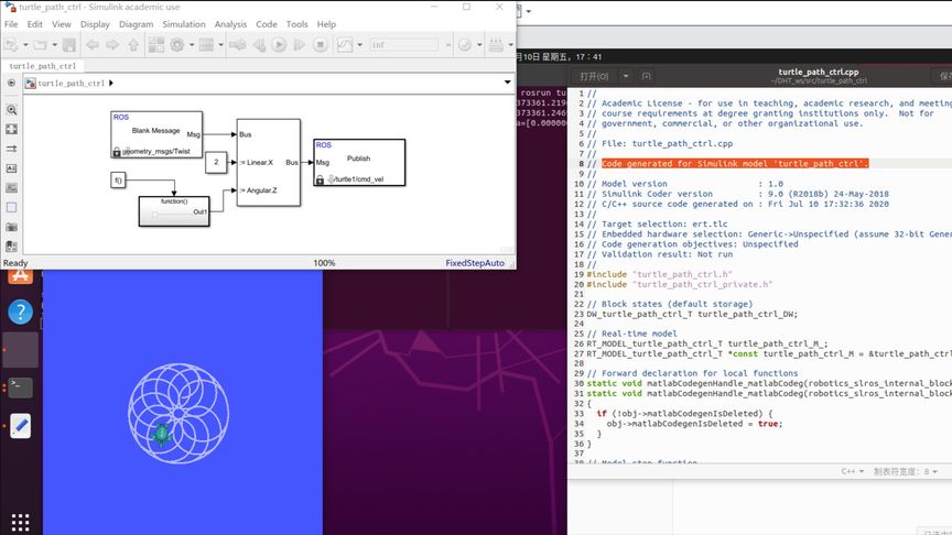 【控制】Simulink自动代码生成ROS C++ Ubuntu #学浪计划#