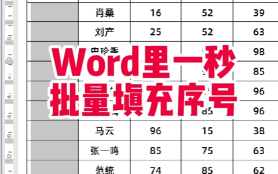 Word里快速填充序号你会吗?