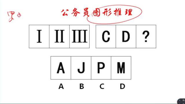 公务员图形推理,罗马数字与英文字母分组,这题型很简单