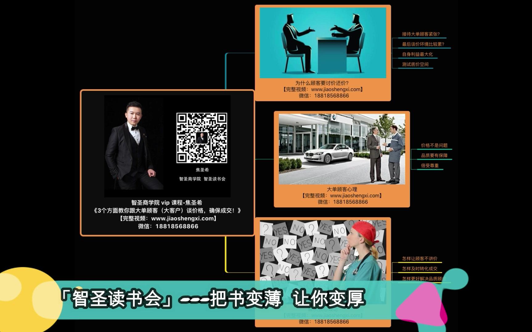 《3个方面教你如何跟大单顾客(大客户)谈价格,确保成交!》智圣商学院...