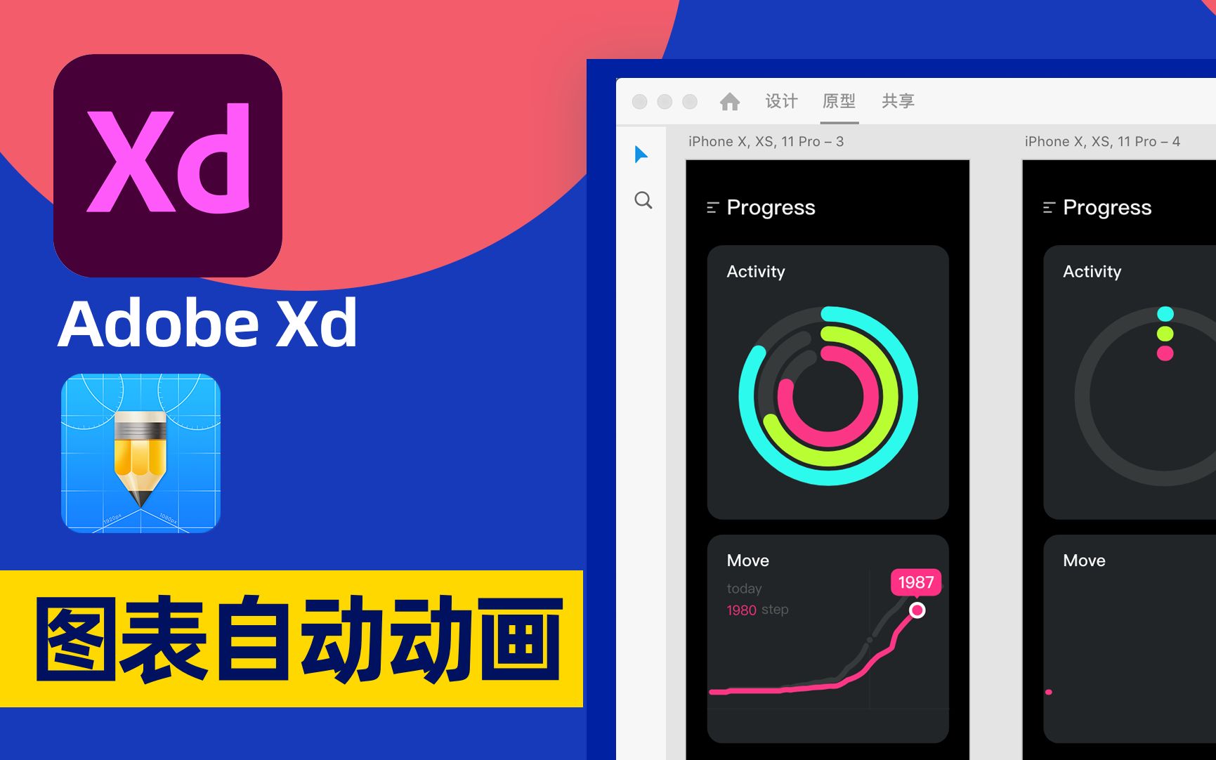Adobe Xd 教程丨最新功能线条自动动画制作图表交互动效