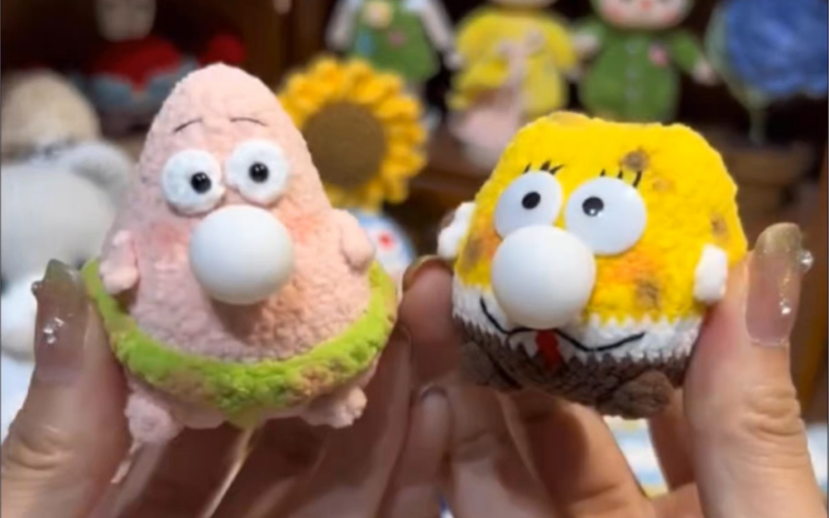 可以吹泡泡的海绵宝宝钩织制作教程