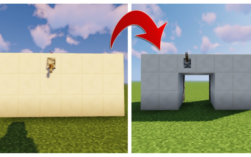 【我的世界】手把手教你制作一个简易的2×2红石内吸隐藏门