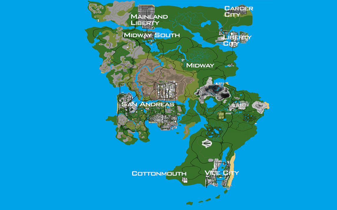 在一部GTA中玩到全系列GTA地图上时代版本(GTA:Underground)