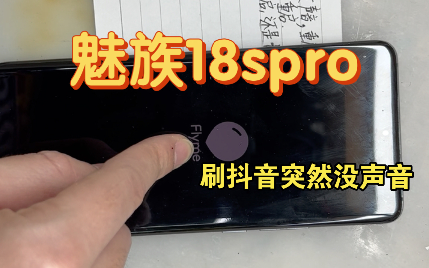 来自广东清远的魅族18spro刷抖音突然没声音重启后卡在开机界面进不...