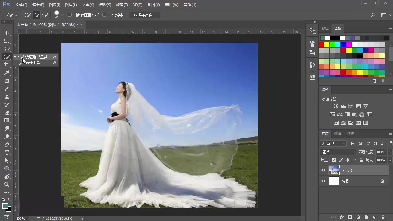 【PS教程】新手实用的透明婚纱抠图教程,快速抠出复杂背景的透明婚纱