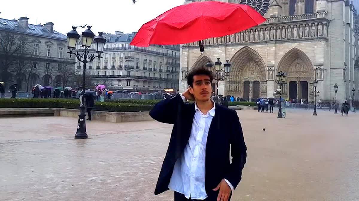 英国男子发明悬浮雨伞,不需要用手撑,雨伞.