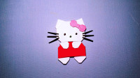 漂亮的hello kitty猫怎么折,折纸可爱的hello kitty折法教程,DIY手工制作
