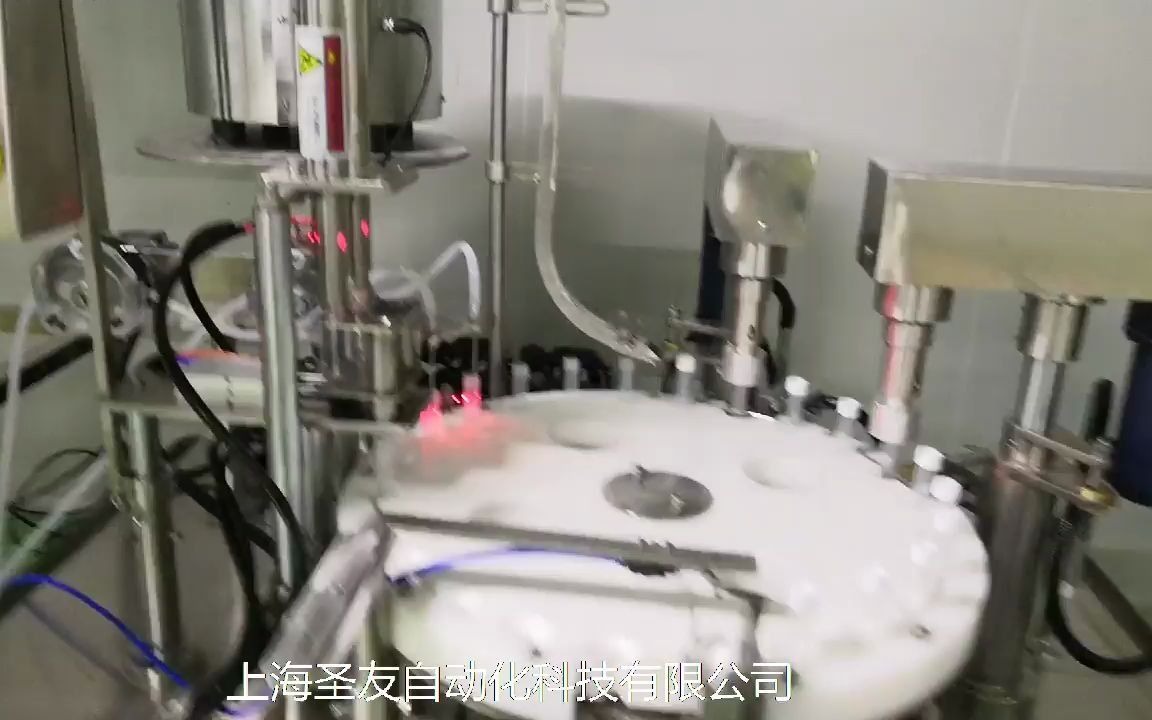 上海圣友病毒采样管灌装旋盖贴标机 冻存管灌装旋盖一体机 细胞冻存...