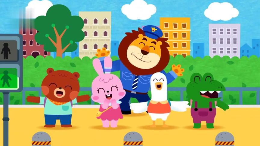 红绿灯歌过马路看路灯交通介绍儿歌动画儿童启蒙汽车歌曲益智亲子