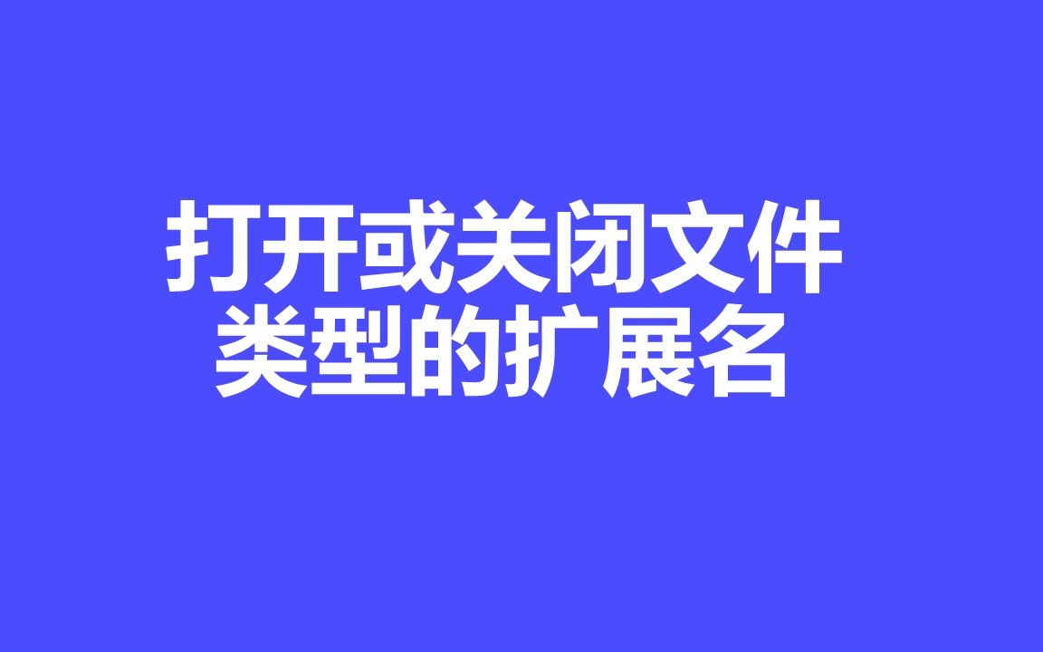 显示或隐藏文件扩展名