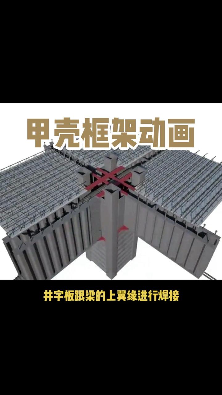 越来越多的人在关注甲壳框架。分享一段动画。#甲壳柱 #甲壳梁 组合...