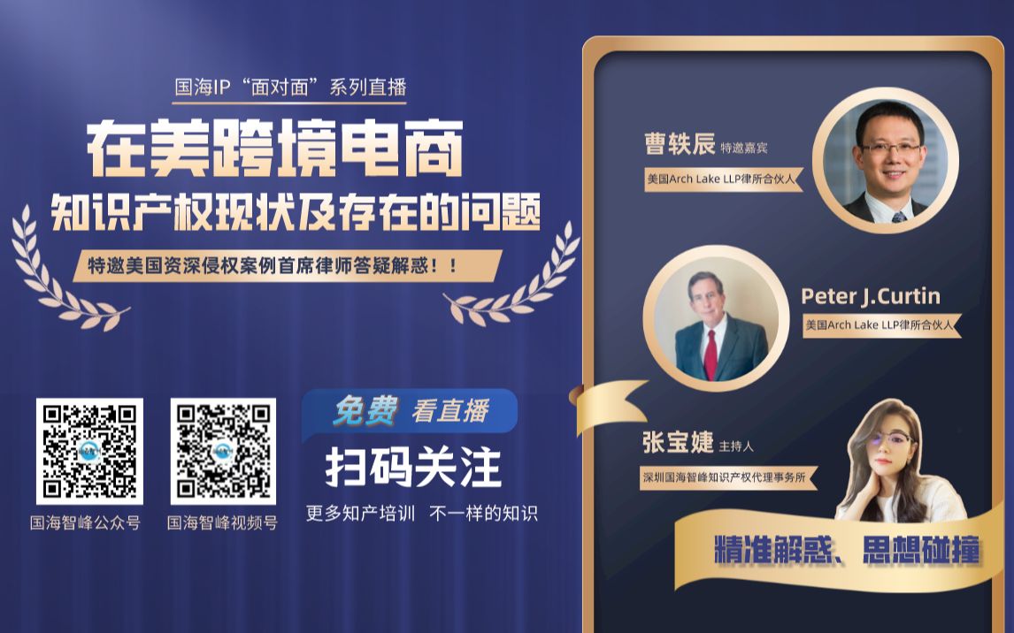 国海IP“面对面”直播系列第十四期(一):跨境电商知识产权现状及存在...