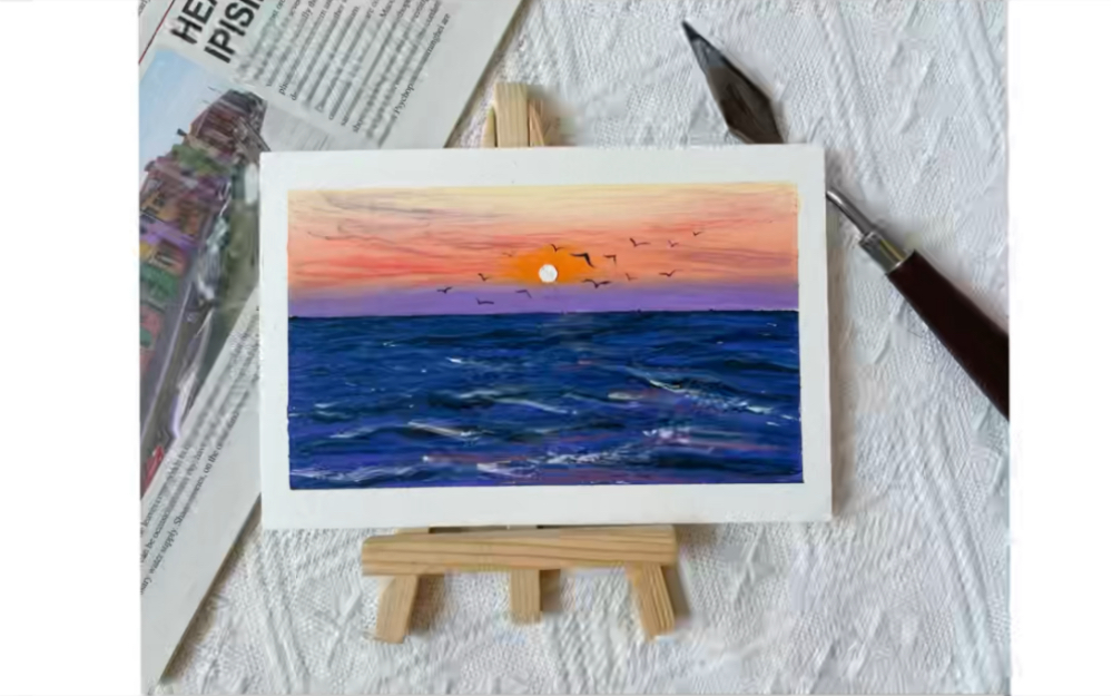 油画棒|海(视频教程)