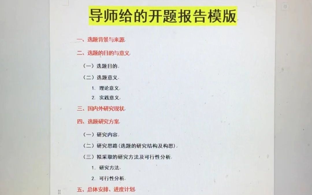 感动哭了߆�开题报告不会写,老师偷偷的给了我模板❗